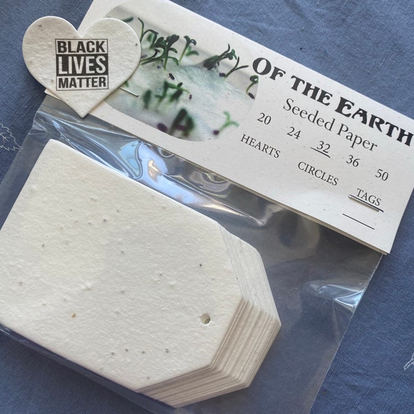 Seed Paper Tags 2.5" Wide by 3.375" Tall Wildflower Handmade Paper ...