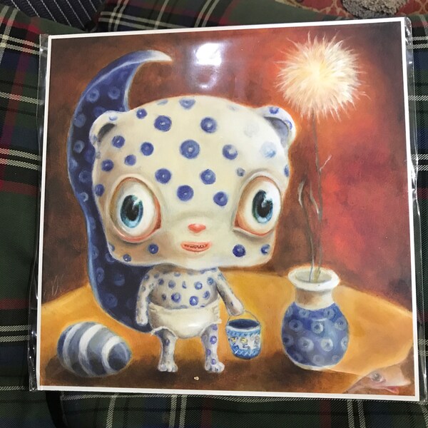 Polish Pottery Chipmunk Still Life, Big Eye Art, Creepy Cute & Funny ...
