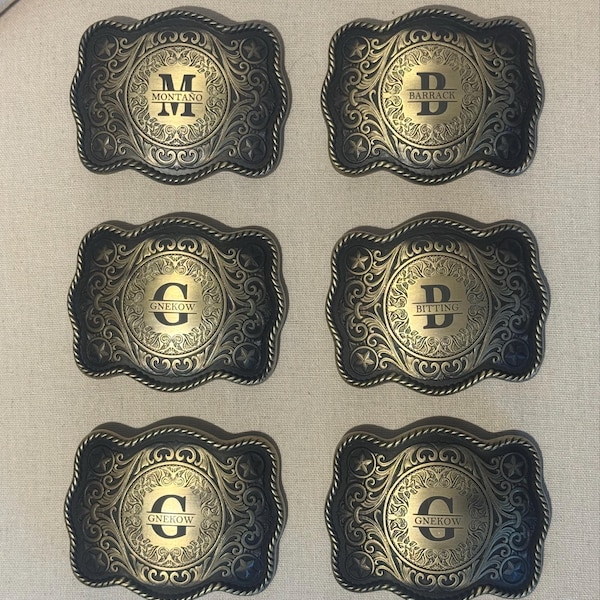 Custom Western Belt Buckle Personalized Mens Buckle Monogram Belt ...