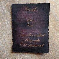 Handwritten Wedding Name Card on Handmade Paper, Calligraphy Place ...