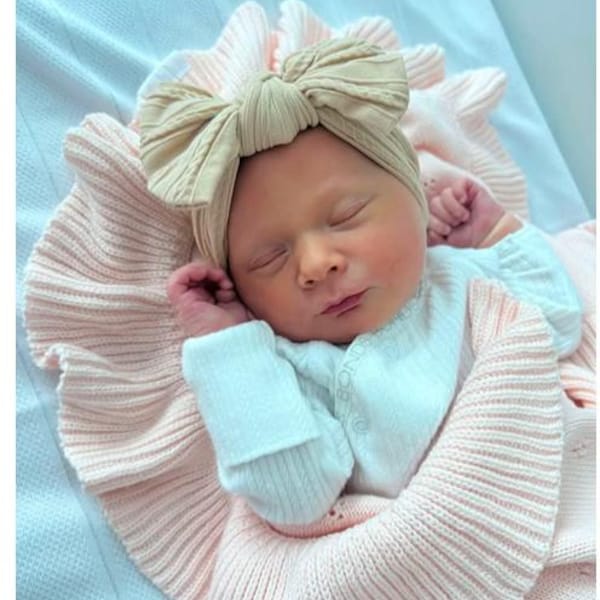 Crinkle Topknot Big Baby Bow, Oversized Double Layer Baby Bow, Pre-tied ...