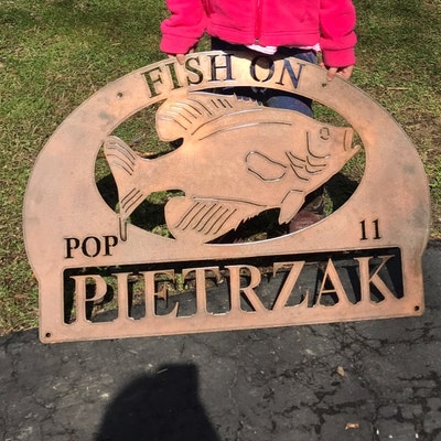 30 Personalized, Metal FISH Sign With Crappie Fish - Etsy