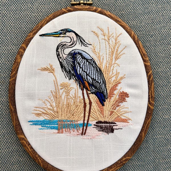 Heron - Machine Embroidery Design - 3 Sizes, Great Blue Heron ...