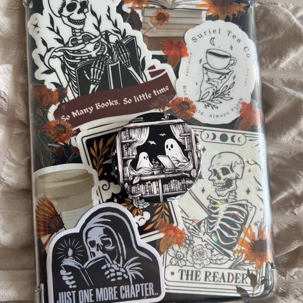 Skeleton Reading Sticker , Bookish Sticker ,book Lover Gift , Bookish ...
