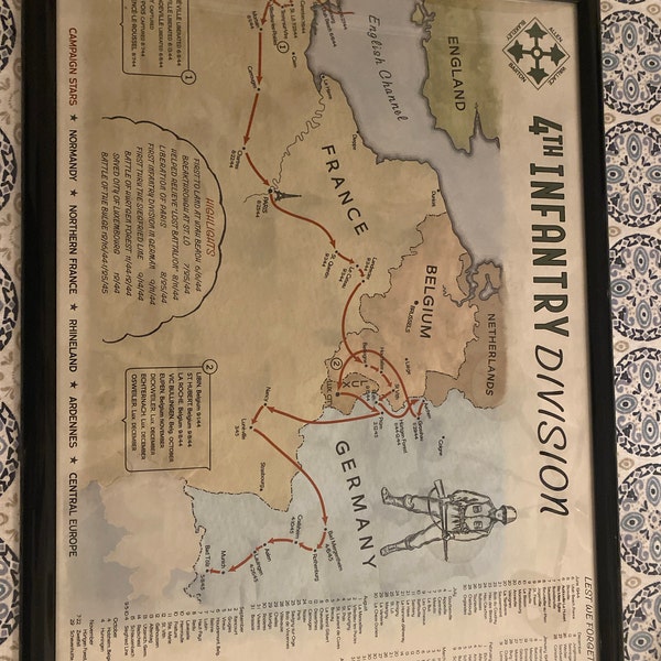 42nd Infantry Division Campaign Map - Rainbow Division - US Army - Etsy