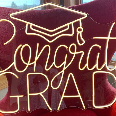 Neon Sign Custom , Congrats Grad Neon Sign ,neon Sign Bar , Neon Light ...