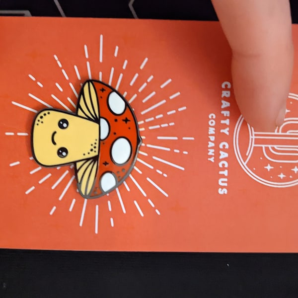 Mushroom Hard Enamel Pin Badge, Say Hello to Mushie, Our Latest Little ...