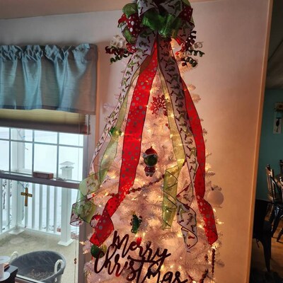 Peacock Tree Topper, Six 48 Inch Streamers, Extra Large Peacock Bow ...
