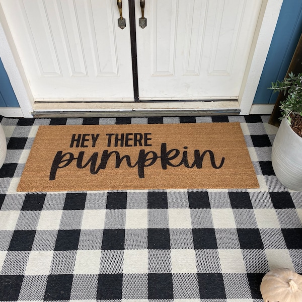 Hey There Pumpkin Doormat, Fall Welcome Mat, Fall Decor, Funny Doormat ...
