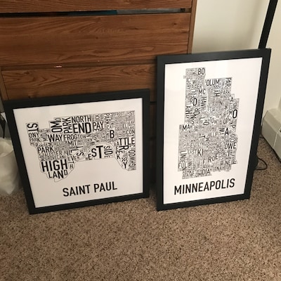 Chicago Neighborhood Map Poster, the Original Chicago Neighborhood Type ...