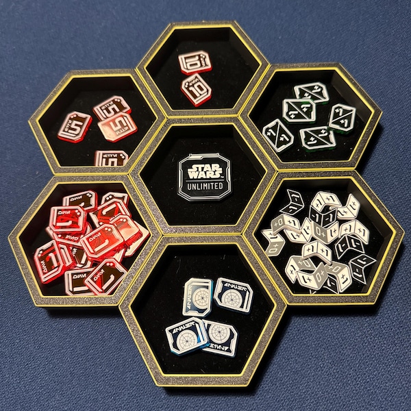Magnetic Hexagon Board Game Trays – Modular Token Organizer With 12 ...