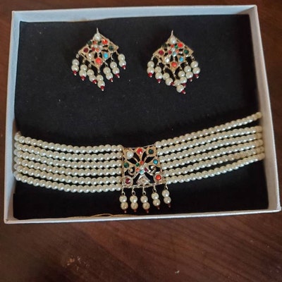 Indian Vintage Style Traditional Hyderabadi Designer Earrings Gold ...