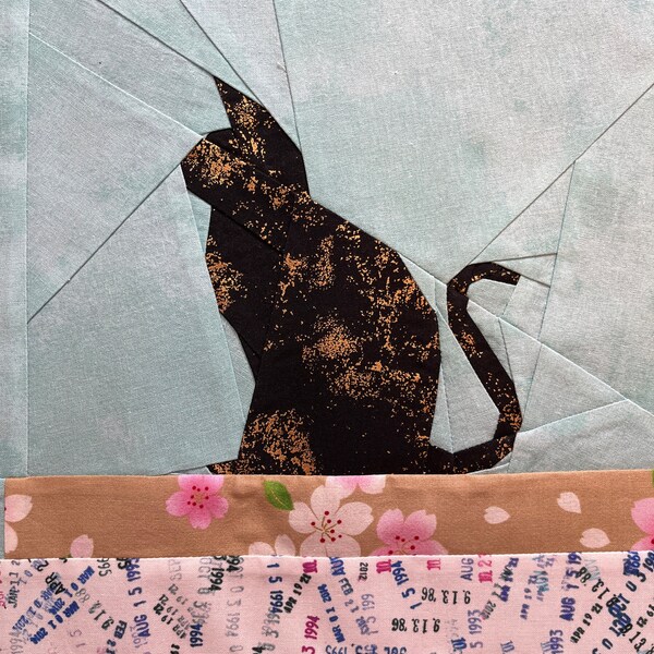 FPP Pattern Cat 1 Silhouette Foundation Paper Piecing 25x25cm or 10 ...