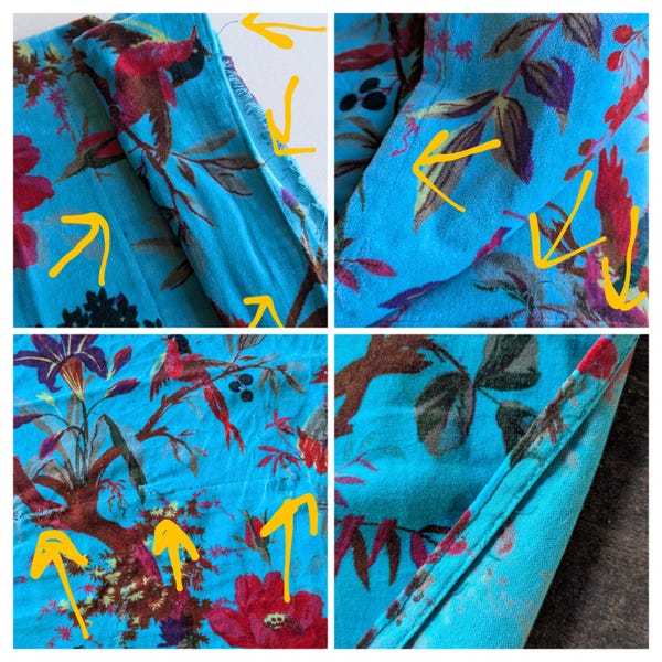 Vintagecotton Velvet Coral Orange Color Bird Print Luxury Curtain ...