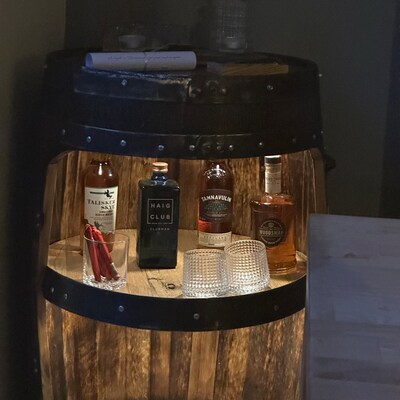 Barrel Bar Whiskey Barrel Bar Drink Cabinet Home Bar Whisky Barrel Bar ...