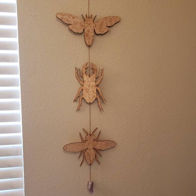 Insect Garland, Bug Wall Hanging, Wooden Insect Home Decor, Insect ...