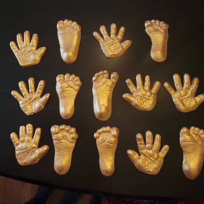 Baby Hand and Feet Casting Heart Frame Baby Hand Print and - Etsy