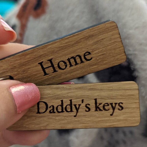 Personalised Wooden Keyring - Solid Wood Custom Engraved Key Ring - Etsy UK