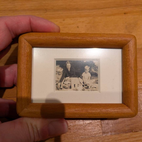 Large Walnut Photo Frame, Round Corner Photo Frame, Custom Wooden ...