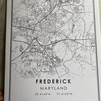 Frederick Map Print Poster Canvas Maryland Map Print Poster Canvas ...