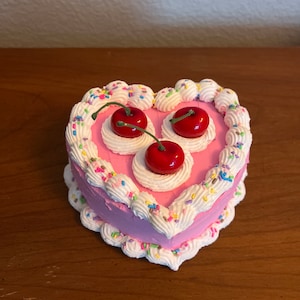 Fake Cake Jewelry Box With Mirror Vintage Cherry Decor the Betty - Etsy