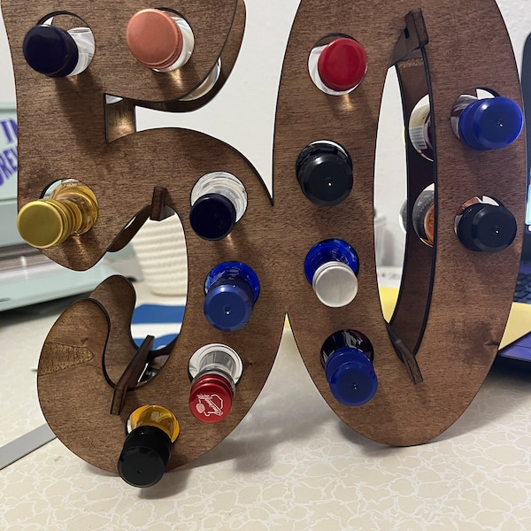 50th Birthday Shot Stand, 50th Birthday Gift, Mini Liquor Bottle Stand ...