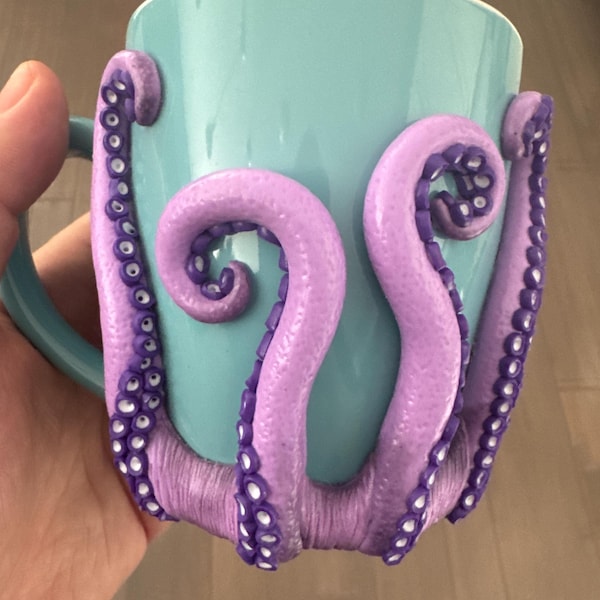 The Kraken Mug, Red Octopus Mug, Tentacle Cup, Octopus 3d, Red ...