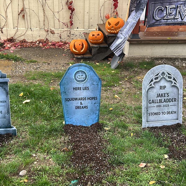 Personalized Halloween Tombstone Yard Signs, Custom Graveyard ...