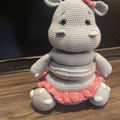 Hippo Stacking Toy Crochet Pattern Amigurumi Safari Animal - Etsy