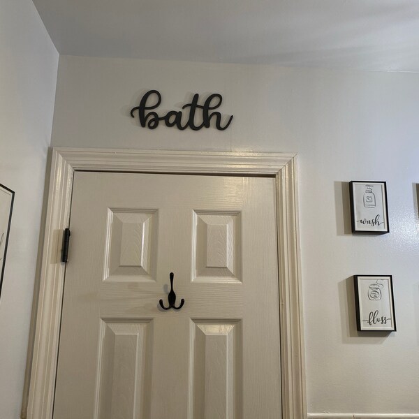 Bath Sign Wall Decor | Sign for Bathroom | Simple Signs | Sign for ...
