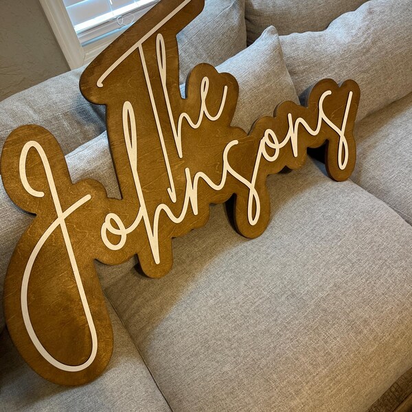 Large Last Name Sign, Cut Out Last Name Sign, Wedding Name Sign, Double ...