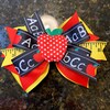 Back to School Bow Apple Bow With Ruler Ribbon ABC Apple Bow Yellow and ...