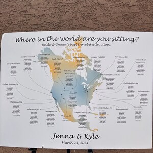 Custom World Map Seating Chart Printable Digital Personalized File ...