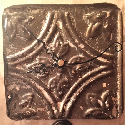 Vintage, Unique Upcycle Wall Décor Ceiling Tin Clock With off Center ...