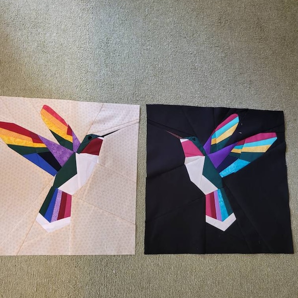 Hummingbird Foundation Paper Pieced Pattern - FPP Rainbow Mini Quilt - Etsy