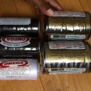 Omega Nylon 2 Crochet Nylon Thread Various Colors to Choose - Etsy