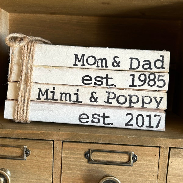 Mom and Mimi Book Stack|decorative Books| Neutral Farmhouse Decor ...