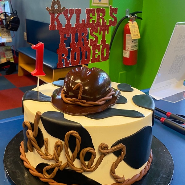 Custom Cowboy First Birthday Cake Topper - 1st Birthday Cake Topper ...