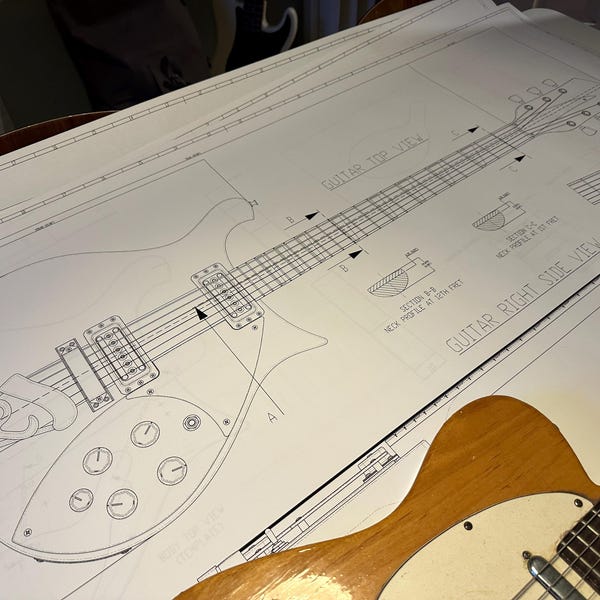 Gibson Flying V Electric Guitar 01. PDF Plans Blueprint - Etsy