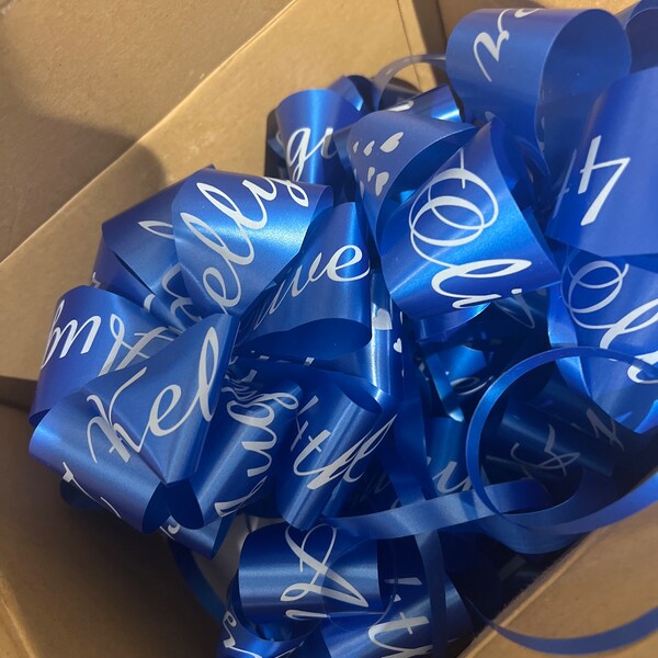 Personalised Wedding Car Ribbon | 6m Printed Car Ribbon Suitable for ...