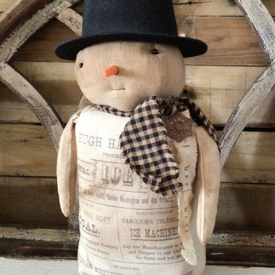 2016 E-PATTERN Primitive Folk Art Early Style Bunny Rabbit Doll With ...