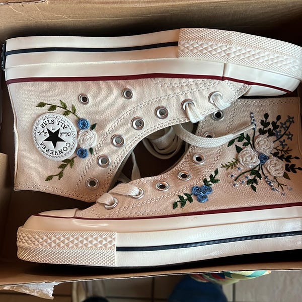 Sea Turtle Embroidered Converse, Ocean Embroidery, Custom Turtle ...