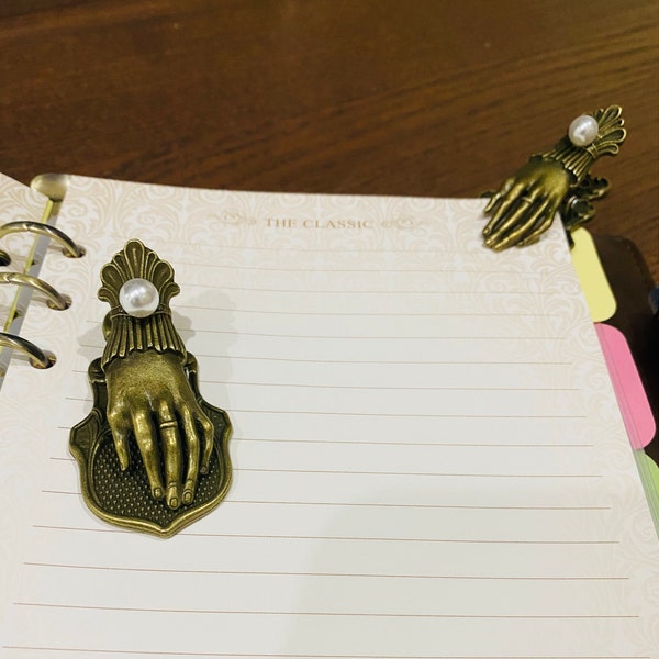 Victorian Hand Paper Clips, Pearl Accent, Desk Organizer (set of 2) - Etsy