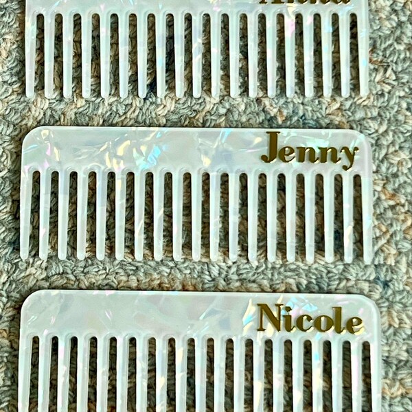 Personalized Name Hair Accessories Set, Custom Initials Hair Comb Claw ...