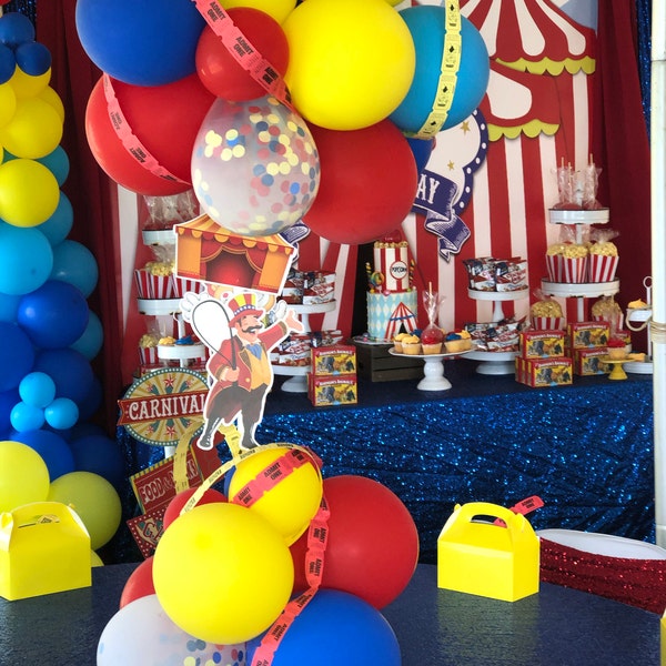 DIGITAL DOWNLOAD Carnival Theme 7ft. Wide X 5ft. High Backdrop Banner ...