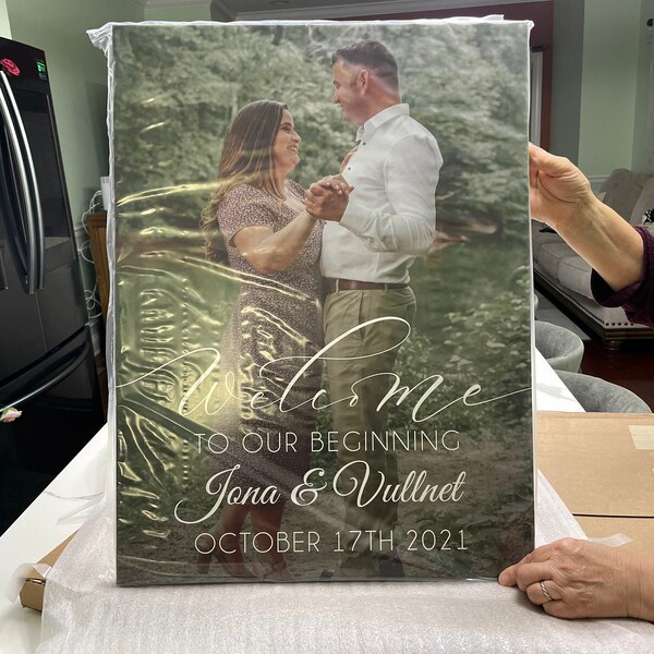 Picture Wedding Sign Canvas, Welcome Wedding Sign on Canvas, Custom ...
