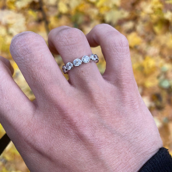 Bezel Set Eternity Ring - Stackable Eternity Ring - 3.5mm Wide ...