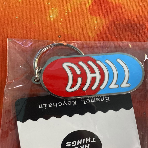 Chill Pill Enamel Keychain - Etsy