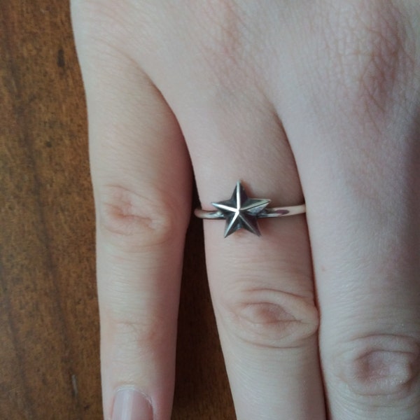 Star Ring Sterling Silver Star Ring Sterling Silver Stacking Ring ...