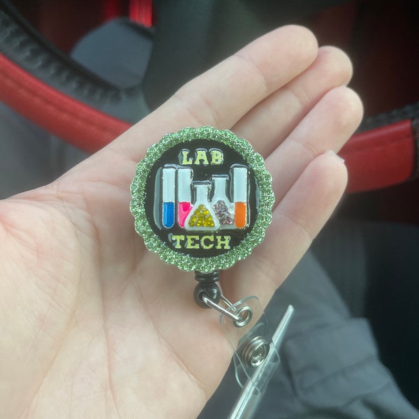 Microscope Badge Reel, Micro Name Tag, Lab Tech Badge, Med Tech Gift ...